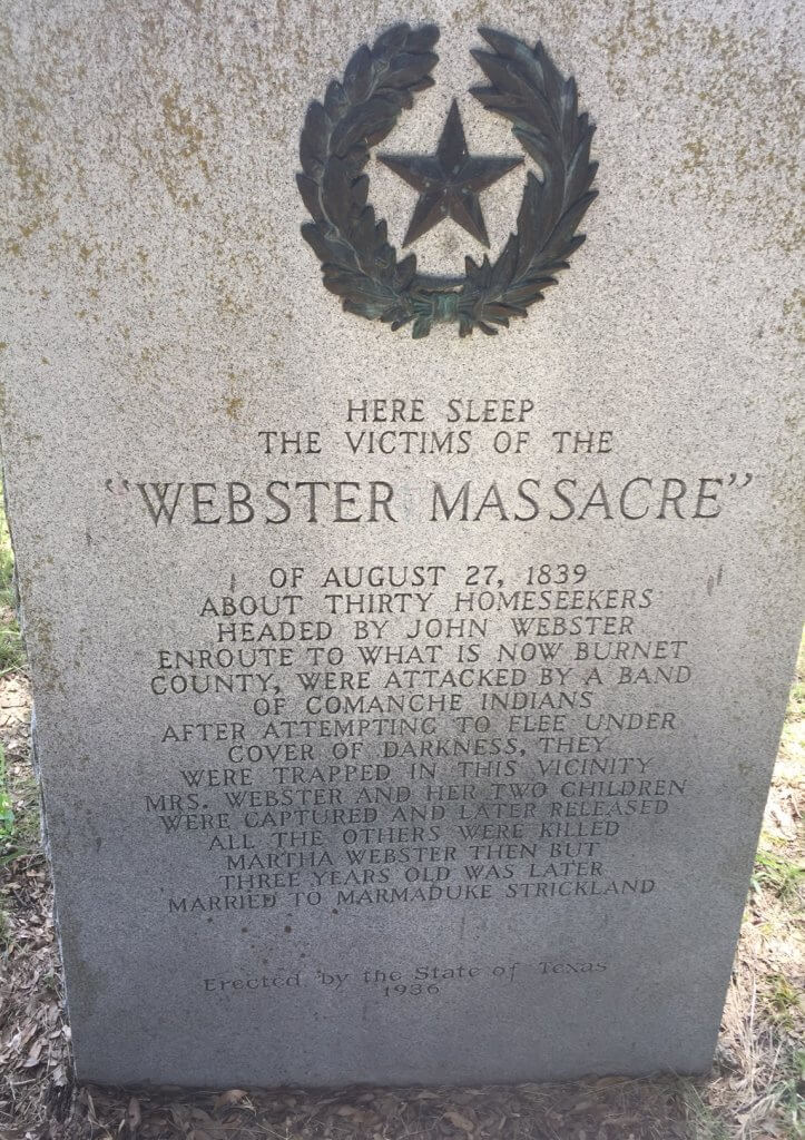 The Webster Massacre - Central Texas History - Leander Texas - Texas ...